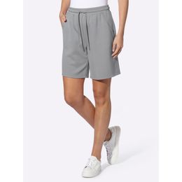 Shorts Heine, Damen, Gr. 48, Normalgr&ouml;&szlig;en, steingrau, 55% Viskose, 40% Polyester, 5% Elasthan, unifarben, Hosen Shorts
