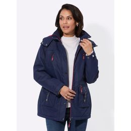 Funktionsjacke Casual Looks, Damen, Gr. 54, blau (marine), 100% Polyester, Einsatz:100% Polyester, Wattierung:100% Polyester, unifarben, Jacken Funktionsjacke