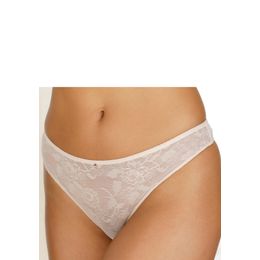 String Lascana, Damen, Gr. 44/46, beige (puder), Spitze, Obermaterial: 85% Polyamid, 15% Elasthan, Unterhosen String, aus feiner, flacher Spitze