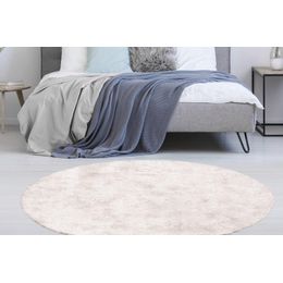 Hochflor-Teppich Kayoom "Diamond 700" Gr. 40, rosa (puder, rosa), H:45mm &Oslash;:160cm, Kunstfaser, Teppiche, Hochflor-Teppich, weiche Microfaser, Langflor, Shaggy, Melange, Wohnzimmer