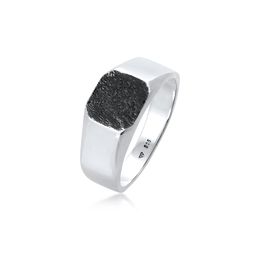 Siegelring Kuzzoi "Ring Basic Siegelring Herren Quadrat Matt 925 Silber" Gr. 66, bunt (zweifarbig), Fingerringe, Herren, 66, ohne Stein, Silber 925 (Sterlingsilber), 11mm, Siegelring