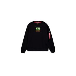 Sweater Alpha Industries "Satin Logo Sweatshirt", Damen, Gr. L, schwarz, Obermaterial: 80% Baumwolle, 20% Polyester, regular fit, Sweatshirts Sweater
