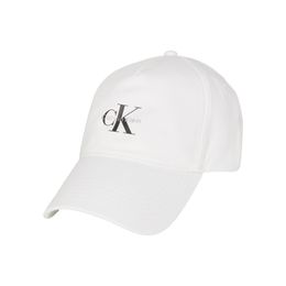 Baseball Cap Calvin Klein Jeans, Damen, hellwei&szlig;, Web, Baumwolle, unifarben, Caps Baseball Cap, in der Weite verstellbar, reine Baumwolle
