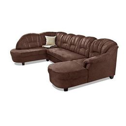 Wohnlandschaft Home Affaire "Budapest, viel Platz, Breite 288cm, zeitlos und elegant, U-Form", braun, B:288cm H:84cm T:80cm, Sofas, Wohnlandschaft, wahlweise mit Bettfunktion