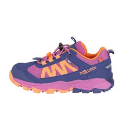 Outdoorschuh Trollkids "KIDS TRONFJELL HIKER LOW", Kinder, Gr. 28, blau (violet blau, mallow pink, papaya), Synthetik, Textil, mehrfarbig, Schuhe Outdoorschuh, wasserdicht
