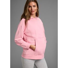 Umstandssweatshirt Neun Monate "Stillsweatshirt f&uuml;r Schwangerschaft und Stillzeit", Damen, Gr. 44/46, rosa, Sweatware, Obermaterial: 100% Baumwolle. Kapuzenfutter: 100% Baumwolle, unifarben, Basic, l&auml;ssig geschnitten, Sweatshirts Umstandssweatshirt, Kapuzen-Sweatshirt mit praktischem Verschluss