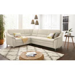 Sit & More Ecksofa SIT & MORE "Cardoso L-Form", beige (creme), B:249cm H:90cm T:209cm, Flachgewebe (100% Polyester);Struktur (100% Polyester);Luxus-Microfaser (90% Polyester, 10% Polyamid), Sofas, Ecksofa, mit Federkern, wahlweise mit Bettfunktion und Schubkasten