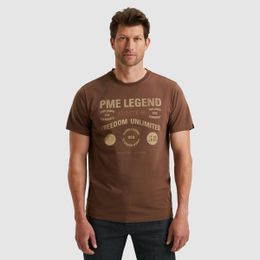 PME-Legend T-Shirt PME LEGEND, Herren, Gr. XL, marron, Jersey, Obermaterial: 95% Baumwolle, 5% Elasthan, bedruckt, regular fit normal, Rundhals, Shirts T-Shirt