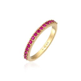 Silberring Elli "Ring Memoire Verlobung Kristalle 925 Silber" Gr. 52, pink, Fingerringe, Damen, 52, Silber 925 (Sterlingsilber), Silberring