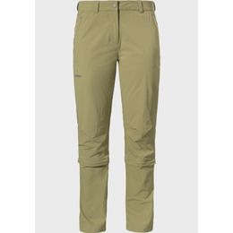 Sch&ouml;ffel Zip-away-Hose SCH&Ouml;FFEL "Pants Engadin1 Zip Off", Damen, Gr. 46, Normalgr&ouml;&szlig;en, 4605, gr&uuml;n, Oberstoff: 89% Nylon, 11% Elasthan, Hosen Zip-away-Hose