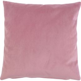 G&ouml;zze Dekokissen G&Ouml;ZZE "Duval", rosa (altrosa, unifarben), B:50cm L:50cm, Polyester, Dekokissen_Sitzkissen_Kissenh&uuml;llen, Dekokissen, mit Rei&szlig;verschluss, Kissenh&uuml;le ohne F&uuml;llung, 2 St&uuml;ck