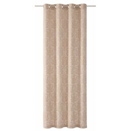 Vorhang WIRTH "Medina" Gr. 4, beige, B:135cm H:245cm, Baumwolle, Polyester, Gardinen, Vorhang