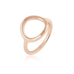 Silberring Elli "Ring Kreis Rund Geo Statement 925 Silber" Gr. 56, rosa (rosegold), Fingerringe, Damen, 56, Silber 925 (Sterlingsilber), Silberring