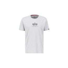 T-Shirt Alpha Industries "Basic T-Shirt ML", Herren, Gr. S, grau (pastel grau), Obermaterial: 100% Baumwolle, Shirts T-Shirt