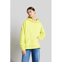 Rundhalspullover Bugatti, Damen, Gr. XS, gelb (hellgelb), 65% Baumwolle, 35% Polyester, unifarben, normal, Rundhals, B&uuml;ndchen, Pullover Rundhalspullover, mit &uuml;berschnittenen Schultern