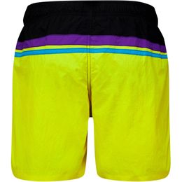 Badeshorts Puma, Herren, Gr. XS, N-Gr, gelb (electric lime), Polyester, mehrfarbig, Badehosen Badeshorts, mit Rei&szlig;verschluss an der Seite