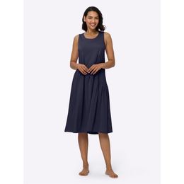 Sommerkleid "Sommerkleid", Damen, Gr. 40/42, Normalgr&ouml;&szlig;en, blau (marine), 100% Baumwolle, unifarben, lang, Rundhals, Kleider Sommerkleid