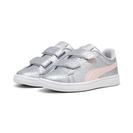 Sneaker Puma "SMASH 3.0 GLITZ GLAM V PS", M&auml;dchen, Gr. 32, rosa (glacial gray, frosty pink), Synthetik, unifarben, Schuhe Sneaker