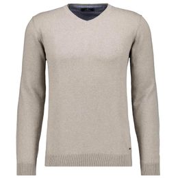 V-Ausschnitt-Pullover Ragman, Herren, Gr. 52, grau (taupe, 850), Strick, 95% Baumwolle 5% Cashmere, V-Ausschnitt, Pullover V-Ausschnitt-Pullover