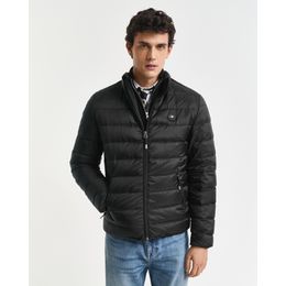 Steppjacke Gant "LIGHT DOWN JACKET", Herren, Gr. S, schwarz, Web, Obermaterial: 100% Polyester, regular fit normal, Jacken Steppjacke, 2-Wege-Rei&szlig;verschluss, &Uuml;bergangsjacke, regular fit