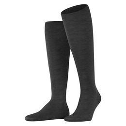 Kniestr&uuml;mpfe Falke "ClimaWool", Herren, Gr. 39-40, grau (anthra. meliert), Materialmix, unifarben, normal, Socken Kniestr&uuml;mpfe, aus klimaregulierender Wolle-Lyocell Mischung atmungsaktiv