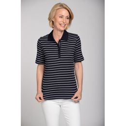 T-Shirt Clarina "HEINRICH", Damen, Gr. 46, blau (marine), Obermaterial: 100% Baumwolle;, comfort fit, hoch geschlossener Ausschnitt, Shirts T-Shirt, Pima Cotton Interlock