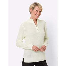Stehkragenpullover Classic Basics "Pullover", Damen, Gr. 42, beige (champagner), 100% Polyacryl, unifarben, Pullover Stehkragenpullover