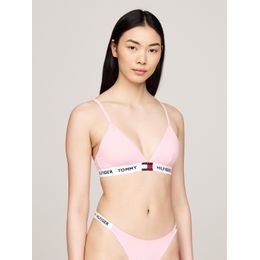 Bralette-BH, Damen, Gr. L (40), N-Gr, pink (ballet pink), Obermaterial: 90% Baumwolle, 10% Elasthan, Tommy Hilfiger Underwear, kontrastfarbene Details, Basic, k&ouml;rpernah, BHs Bralette-BH, mit Logo-Elastikbund