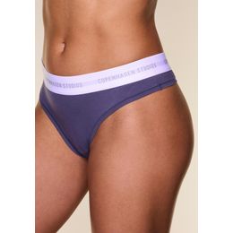 String Copenhagen Studios, Damen, Gr. XS (34), navy, Single Jersey, Obermaterial: 50% Modal (TENCEL&trade;), 45% Baumwolle, 5% Elasthan (LYCRA), unifarben, unifarben mit Farbeinsatz, k&ouml;rpernah, Unterhosen String, mit elastischem Logobund