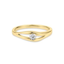 Fingerring Bruno Banani "Schmuck Geschenk Silber 925 Damenring" Gr. 53, gold (gelbgoldfarben, kristallwei&szlig;), Fingerringe, Damen, 53, Silber 925 (Sterlingsilber), 1,8mm, Fingerring, mit Zirkonia (synth.)