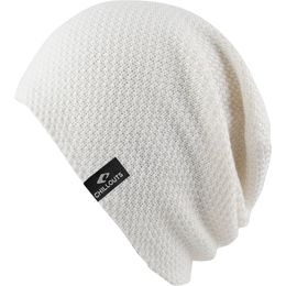 Beanie Chillouts "Osaka Hat", Damen, wei&szlig;, Strick, Baumwolle, unifarben, M&uuml;tzen Beanie, Slouch-M&uuml;tze mit strukturierter Oberfl&auml;che