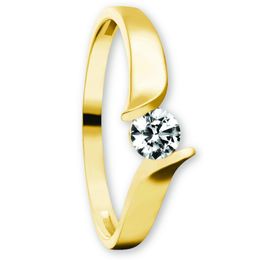 Goldring ONE ELEMENT "Zirkonia Ring aus 333 Gelbgold" Gr. 56, gold, Fingerringe, Damen, 56,mit Zirkonia, Gelbgold 333, Goldring