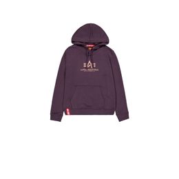 Hoodie Alpha Industries "New Basic Hoodie BL W", Damen, Gr. S, lila (plum), Obermaterial: 80% Baumwolle, 20% Polyester, regular fit, Sweatshirts Hoodie