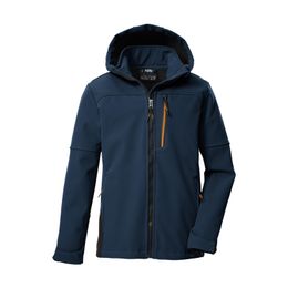 Softshelljacke Killtec "KOW 226 BYS SFTSHLL JCKT", Jungen, Gr. 152, blau (nachtblau), Oberseite: 92% Polyester, 8% Elasthan;R&uuml;ckseite: 100% Polyester;Futter: 100% Polyester, Jacken Softshelljacke, Wind- und wasserabweisende Kinder-Softshelljacke, Fleece, Reflektoren