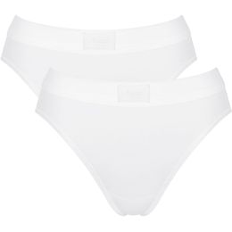 Tai-Slip Sloggi "Double Comfort T", Damen, Gr. 42, wei&szlig;, Single Jersey, Obermaterial: 95% Baumwolle, 5% Elasthan, unifarben, k&ouml;rpernah, Unterhosen Tai-Slip, elastischer nahtloser Bund, hoher Beinausschnitt, Topseller