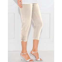 Leggings Classic Basics, Damen, Gr. 48, Normalgr&ouml;&szlig;en, beige (ecru), 92% Baumwolle, 8% Elasthan, unifarben, 3/4-L&auml;nge, Hosen Leggings