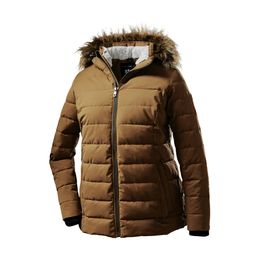 Steppjacke STOY "WMN Quilted JCKT E", Damen, Gr. 46, gelb (curry), Oberstoff: 58% Polyester, 32% Baumwolle, 10% Polyamid, Futter: 100% Polyamid, Wattierung: 100% Polyester, Jacken Steppjacke, STOY Steppjacke: Abzippbare Kapuze, atmungsaktiv, wasserabweisend