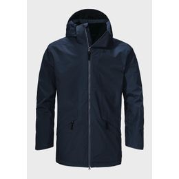 Sch&ouml;ffel Langjacke SCH&Ouml;FFEL "Urban Ins Parka Style Malkay MNS", Herren, Gr. 52, blau (8820, blau), Oberstoff: Aussenseite: 100% Polyester; (Membran: Thermoplastisches Polyurethan); Futter: 100% Polyester; Wattierung: 100% Polyester, regular fit, hoch geschlossener Ausschnitt, Jacken Langjacke