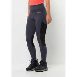 Funktionshose Jack Wolfskin "KENSTEIG TIGHTS W", Damen, Gr. L (42/44), Normalgr&ouml;&szlig;en, grau (graphite), Obermaterial: 62% Polyamid, 38% Elasthan, Hosen Funktionshose