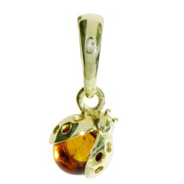 Kettenanh&auml;nger OSTSEE-SCHMUCK "OSTSEE-SCHMUCK Anh&auml;nger kleiner Marienk&auml;fer", gelb (wei&szlig;, neutral), Schmuckanh&auml;nger, Damen, 19 x 8mm, Gelbgold 333, 0,9 g, Kettenanh&auml;nger