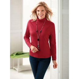 Rollkragenshirt Classic Basics "Shirtrolli", Damen, Gr. 42, rot (kirschrot), 100% Baumwolle, unifarben, ohne Ausschnitt, Shirts Rollkragenshirt
