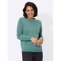 Rundhalspullover Casual Looks "Pullover", Damen, Gr. 42, gr&uuml;n (jade), 100% Polyester, unifarben, Pullover Rundhalspullover