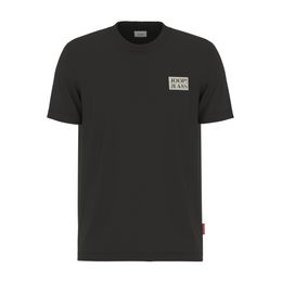 JOOP! T-Shirt JOOP JEANS "Axel", Herren, Gr. M, schwarz, Single Jersey, Obermaterial: 100% Baumwolle, unifarben, regular fit normal, Rundhals, eingesetzt abgesteppte Kante, Shirts T-Shirt, mit kontrastfarbenen Logodruck
