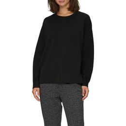 Sweatshirt s.Oliver, Damen, Gr. 36, schwarz, Sweatware, Obermaterial: 47% Modal, 41% Polyester, 12% Elasthan, unifarben, relaxed fit taillenbedeckt, Rundhals, gerader Abschluss, Sweatshirts Sweatshirt, mit Stretchanteil