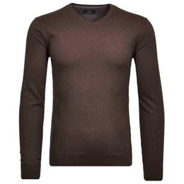 V-Ausschnitt-Pullover Ragman, Herren, Gr. 56, braun, Strick, 95% Baumwolle 5% Cashmere, V-Ausschnitt, Pullover V-Ausschnitt-Pullover