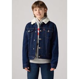 Jeansjacke LEVI'S KIDS "LVN SHERPA TRUCKER", Jungen, Gr. 16 (176), pearson, Denim/Jeans, Obermaterial: 100% Baumwolle, unifarben, regular fit normal, 1-Knopf-Manschette, Jacken Jeansjacke, mit Taschen for BOYS