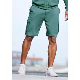 Sweatshorts AUTHENTIC LE JOGGER "kurze Sweathose", Herren, Gr. L (52/54), N-Gr, gr&uuml;n, Sweatware, Obermaterial: 60% Baumwolle, 40% Polyester, unifarben, regular fit ca. Mitte Knie, Hosen Sweatshorts, Cargotaschen mit Webdetails