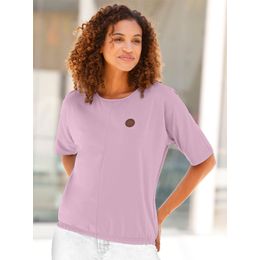 Kurzarmshirt Casual Looks "Kurzarm-Shirt", Damen, Gr. 38, ros&eacute;, 95% Baumwolle, 5% Elasthan, unifarben, Rundhals, Shirts Kurzarmshirt