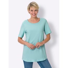 Longshirt Classic Basics "Doppelpack Shirts", Damen, Gr. 44, bunt (flieder, mint), 100% Baumwolle, unifarben, Rundhals, Shirts Longshirt