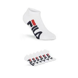 Socken Fila "UNISEX INVISIBLE SOCKS", M&auml;dchen, Gr. 39-42, wei&szlig;, Baumwollmischung, unifarben mit Farbeinsatz, normal, Socken Socken, gro&szlig;er Markenschriftzug seitlich